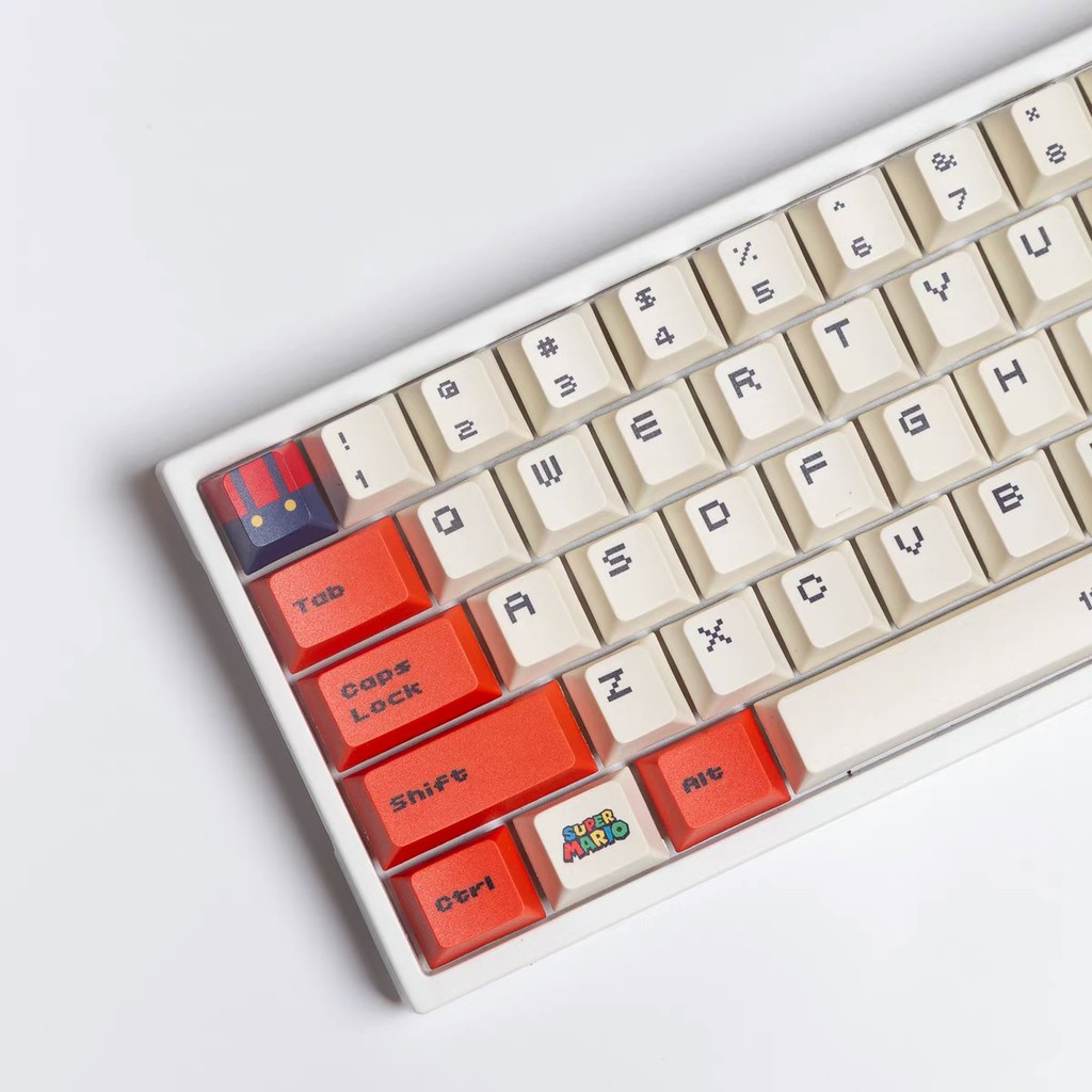 Mario Red 122 Keys PBT Dye Sublimation Cherry Profile Keycaps Set for ...