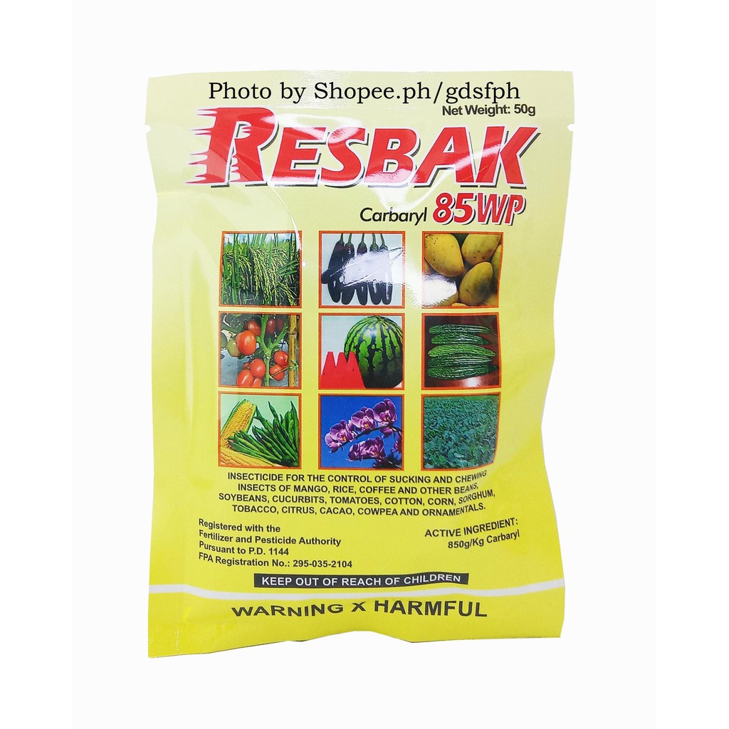 Resbak Carbaryl 85WP Pack Insecticide by Vann Hawk Agro Chem GDSFPH_S4 ...