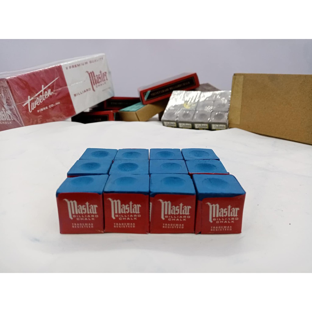 12 PCS MASTER BLUE BILLIARD CHALK / TISA NG BILYARAN | Shopee Philippines