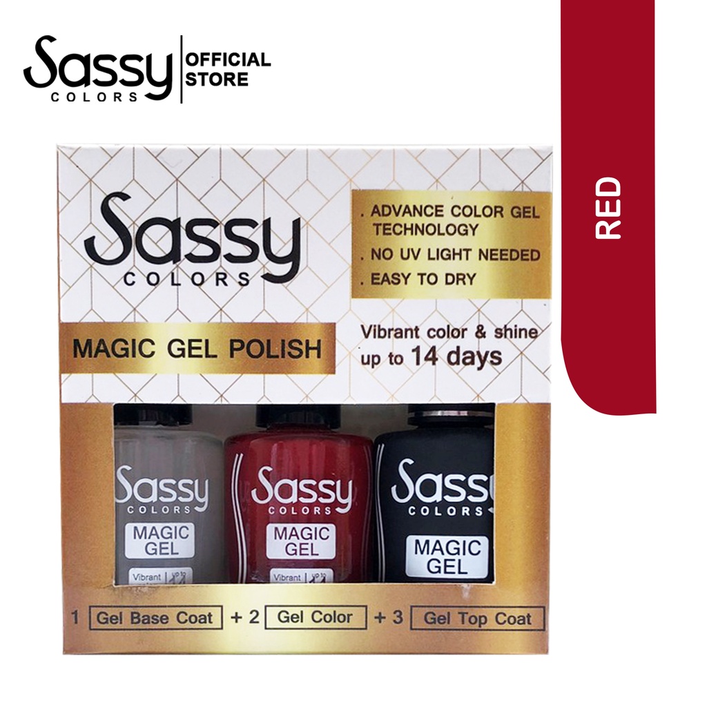 Sassy Colors Magic Gel Polish Set- No UV Needed 12ml x3 | Shopee Philippines