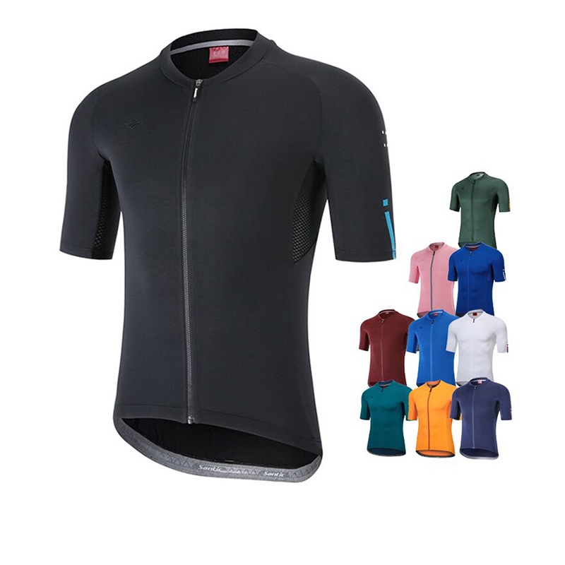 Santic Men's Road MTB Bike Breathable Quick-drying Highly Elastic Cycling Short Sleeve Jersey ...