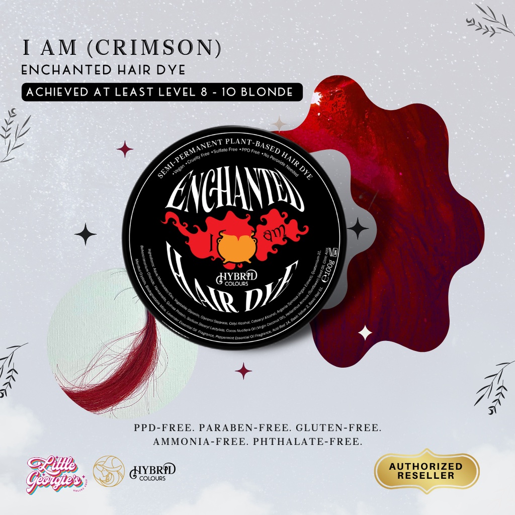 Hybrid Colours Enchanted Hair Dye - I AM (Crimson) 100g [Red, Organic ...