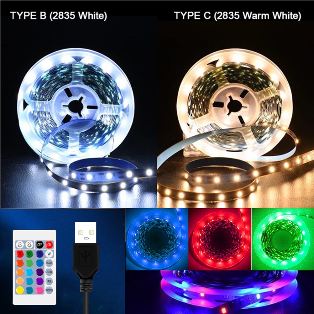 DC5V USB LED light 2835 1M 2M 3M 4M 5M, flexible LED light strip with ...