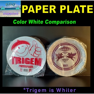 Paper Plate, 25 PIECES!, Coated, Laminated, White and/or Siilver, 9 ...