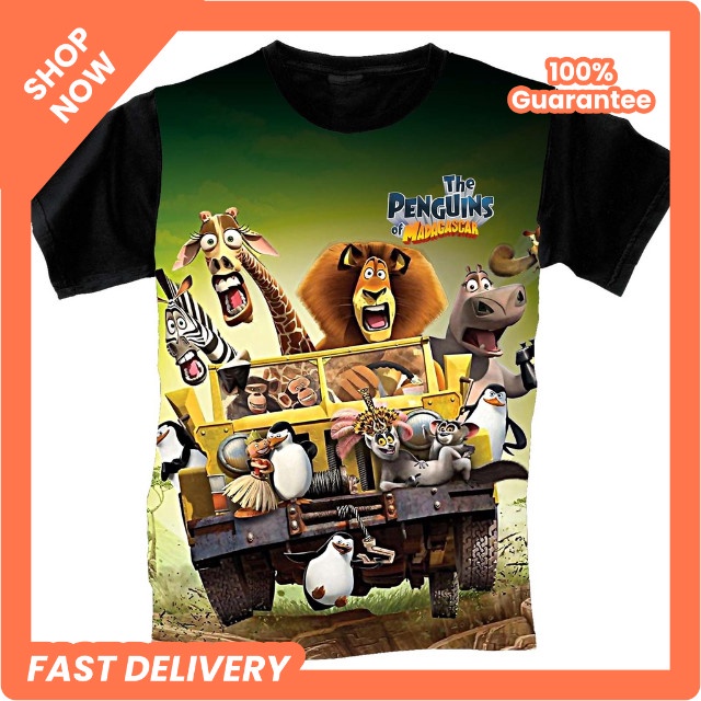 Madagascar Pingguin's Latest 3D Tops T-Shirts 2022 Age 1 2 3 4 5 6 7 8 ...