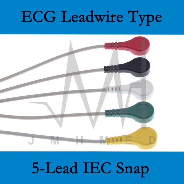Universal 3/5 Lead ECG EKG Cable For Most Instrument Have 6P Socket Such As Biolight Choice ...