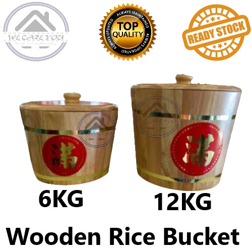 KAYU 6kg/12kg WOODEN RICE BUCKET Used RICE Barrel RICE Barrel WOODEN ...