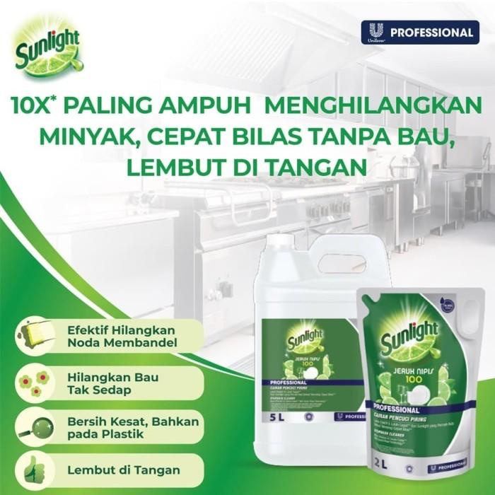 Sunlight Professional Lime Pouch 2 Liters Dishwashing Soap Pouch ...