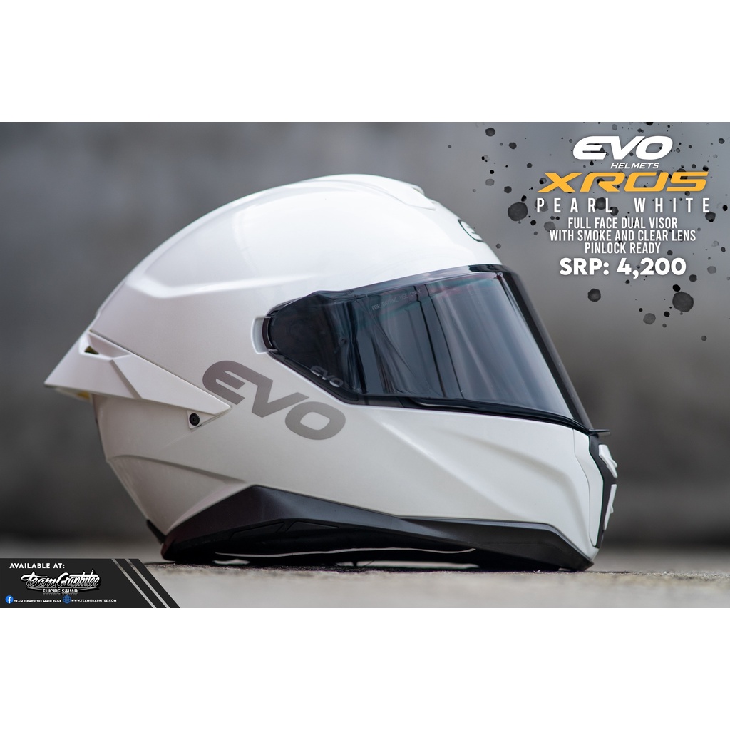 EVO XR-05 Plain Full Face Single Visor Helmet With Free Clear Lens ...