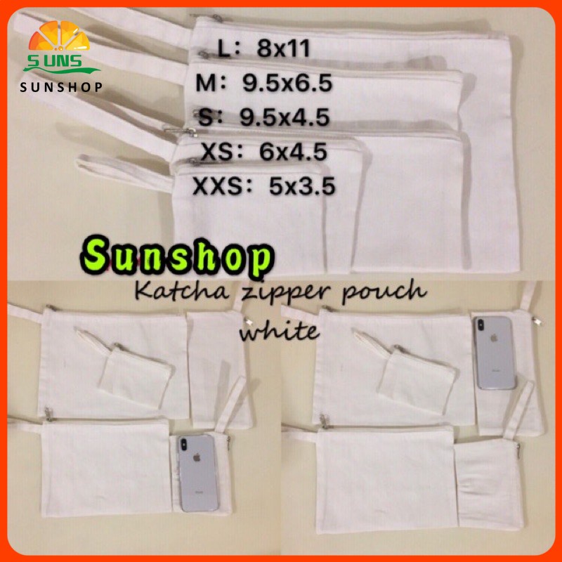 1pc Canvas Zipper Pouch may handle Plain design Katsa bag Dustproof ...