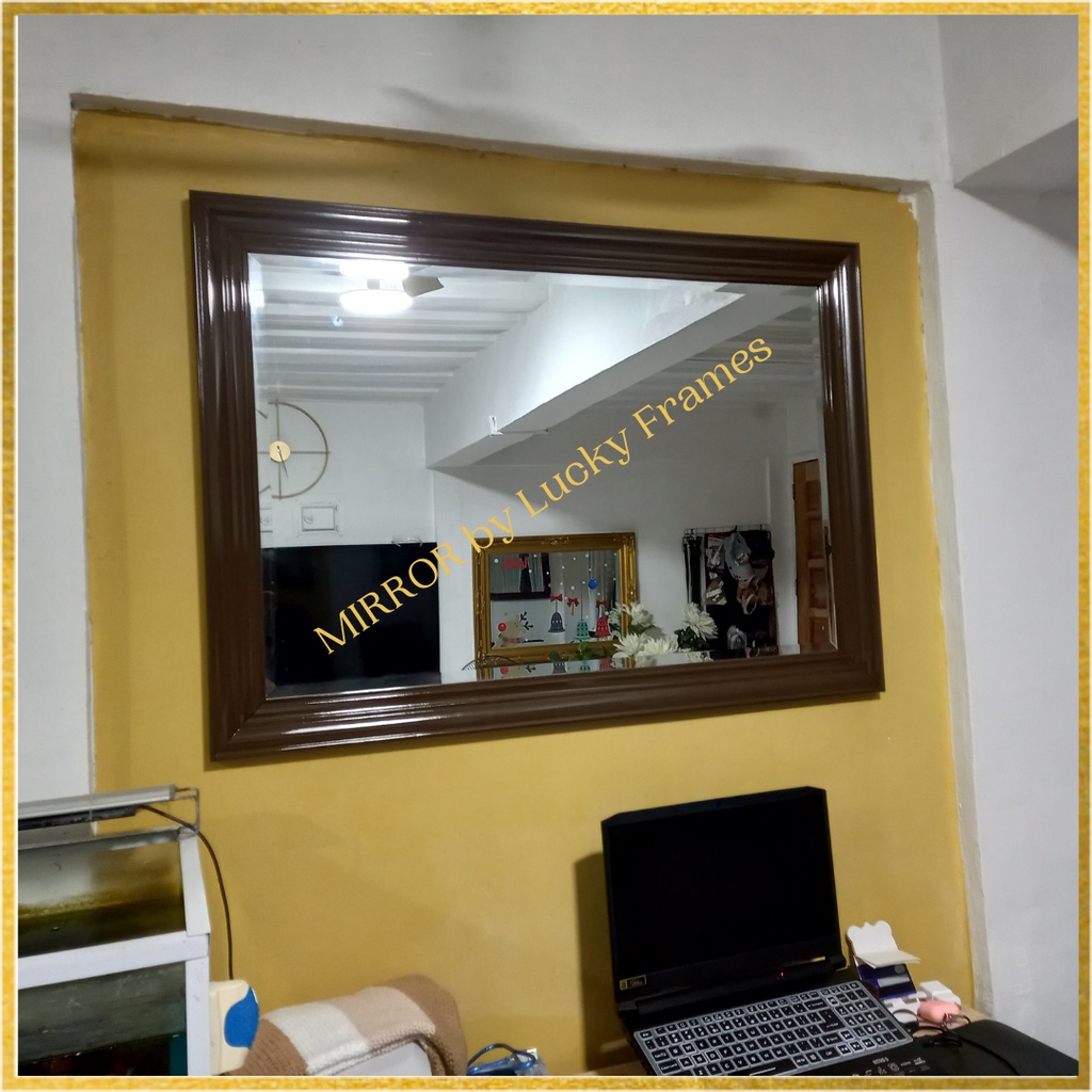 40 inches by 29 inches Wall Mirror With Wood Frame (Salamin) | Shopee ...