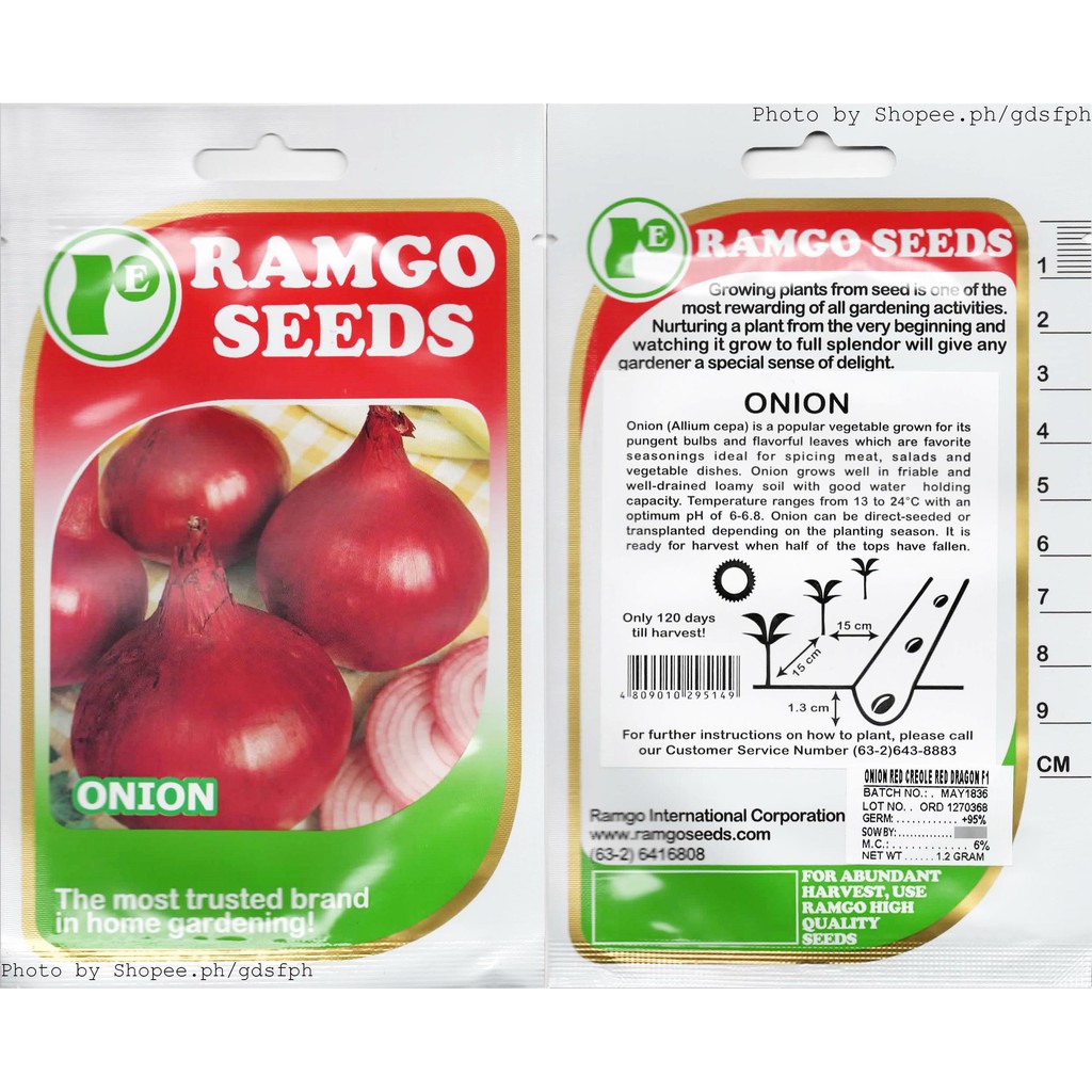 Ramgo RPO Seeds Red Onion 1.2g (Original Pack) GDSFPH_S4 | Shopee ...