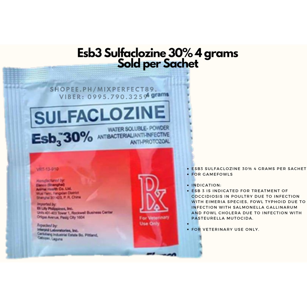 (MIX-H) Esb3 Sulfaclozine 30% 4 grams (Sold 3 Sachets) | Shopee Philippines