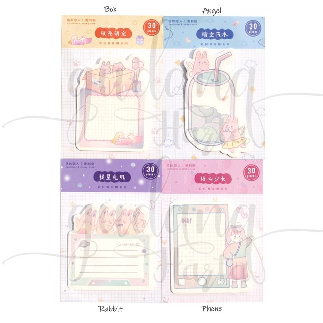 Sticky Notes Memo Rainbow Pastel Notes Unique Rabbit GH 301132 | Shopee ...