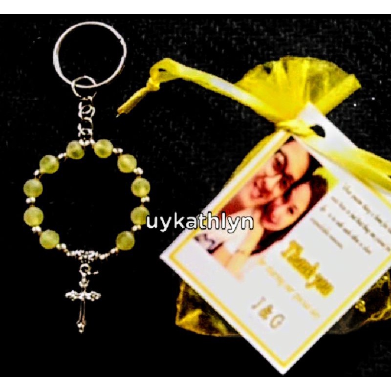 Personalized Keychain Mini Rosary in pouch tag Souvenirs and Giveaways ...