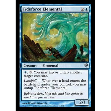 Magic the Gathering : Tideforce Elemental - WWK Heavily Played - MTG ...