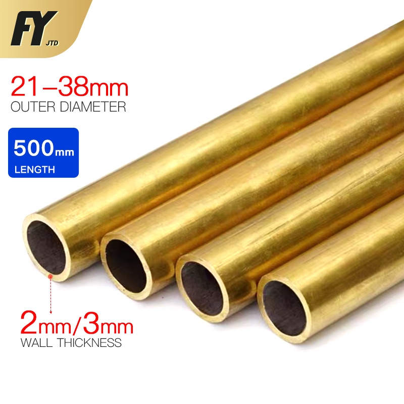 Brass pipe wall 2 3mm length 500mm OD 21-38mm brass tube piping 21 22 ...