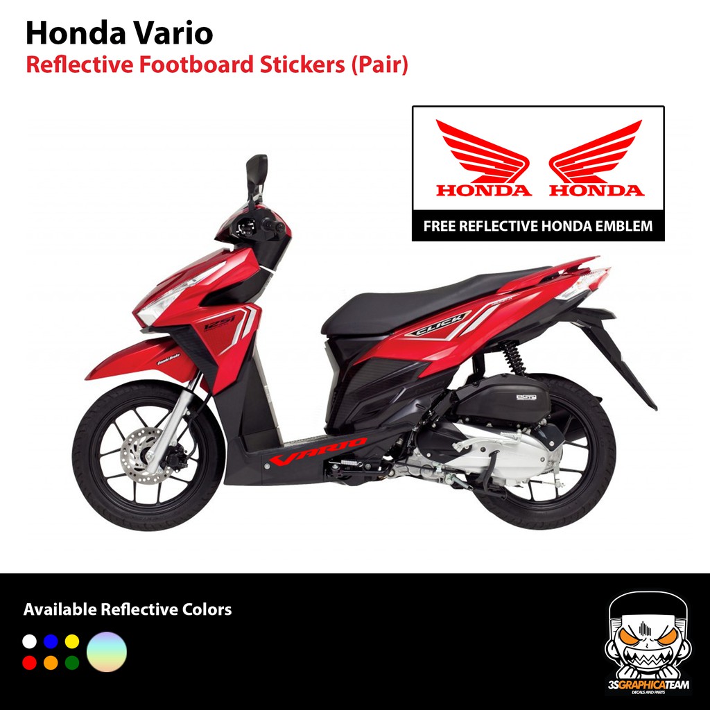 Honda Click Footboard Reflective Stickers Vario Edition with FREE ...