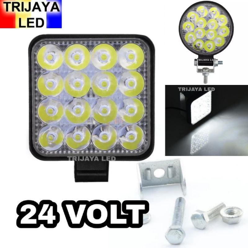 PUTIH MATA Spotlight 24volt LED CWL 16eyes Round Square Cree Truck Bus ...