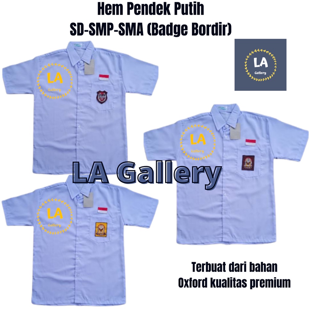 PUTIH School Uniform - SHORT WHITE CLOTHING EMBROIDERED BED TK/SD/SMP ...