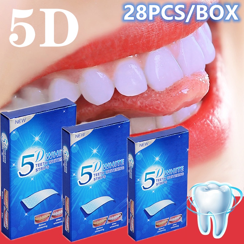 Upgraded 14pcs 5d White Gel Teeth Whitening Strips Oral Dental Care