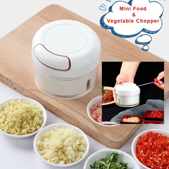 MnKC Home Mini Food Chopper Mini Manual Grinder Hand-Pulled Garlic ...