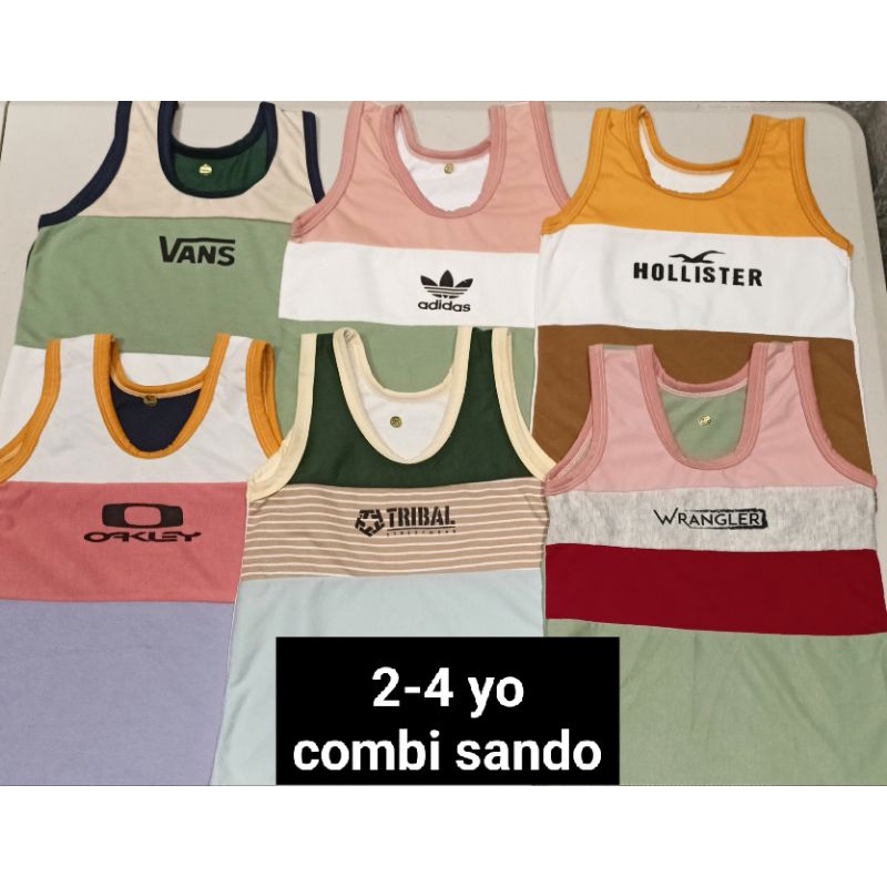 Combi & Colored Cotton Sando For Boys (2-16yo) | Shopee Philippines
