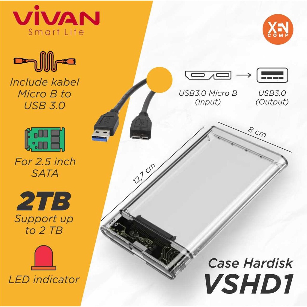 External HDD Hard Disk Casing External Case 2.5 USB 3.0 VIVAN VSHD1 U3 ...