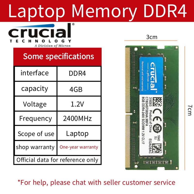 【24h Ship】Crucial DDR4 RAM Laptop Memory So-dimm 8GB 4GB 16G 2400MHZ 2666MHZ 1.2V 260pinFor ...