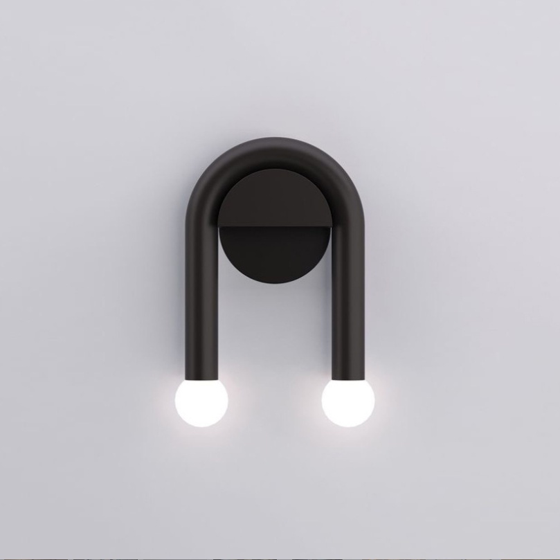 Nordic Modern Minimalist Black Wall Lamp Fashion Creative Living Room ...