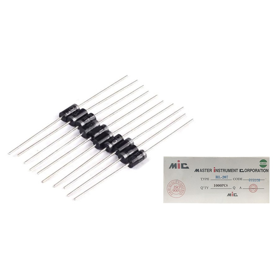 100PCS RL207 RL-207 Rectifier Diode 2A 700V | Shopee Philippines