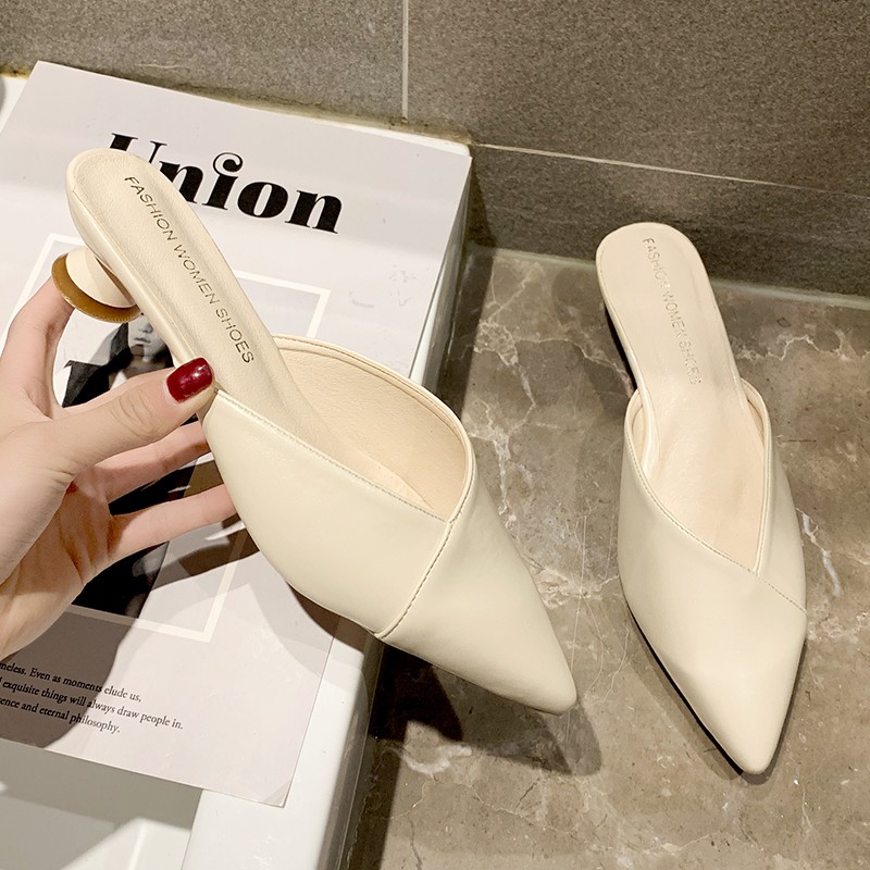 Omyshoes Korean Fashion Pointed High Heel Slippers Sandals | Shopee ...
