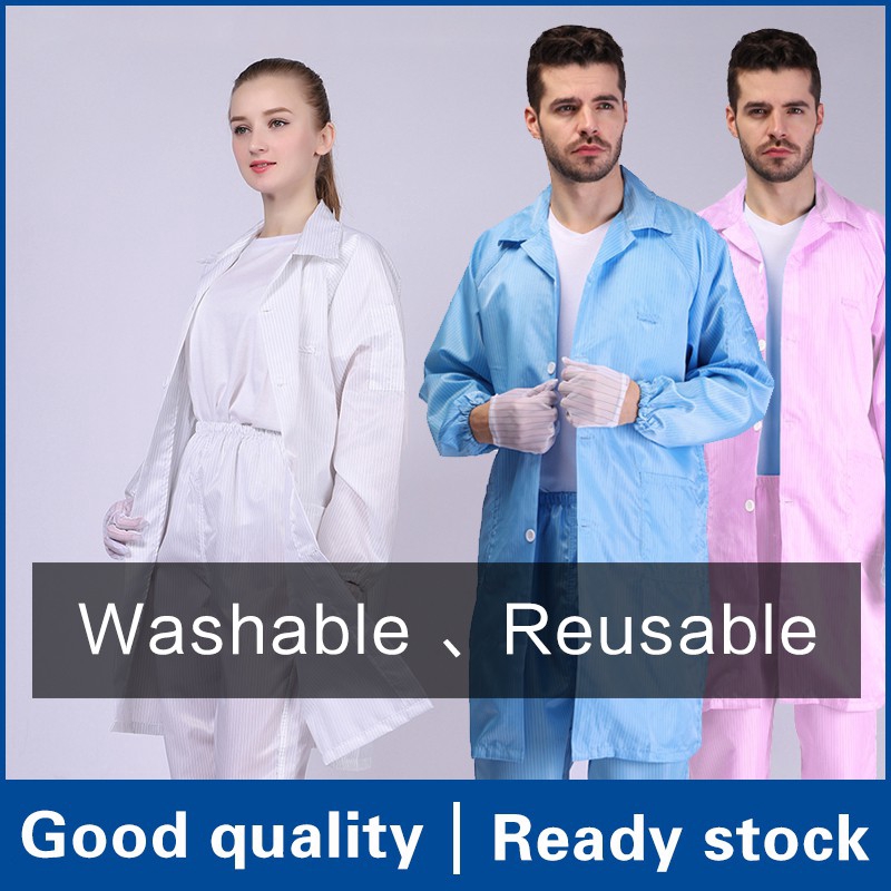 Anti Static Smock Gown Lab Gown Washable PPE Gown Jacket Smack Esd ...
