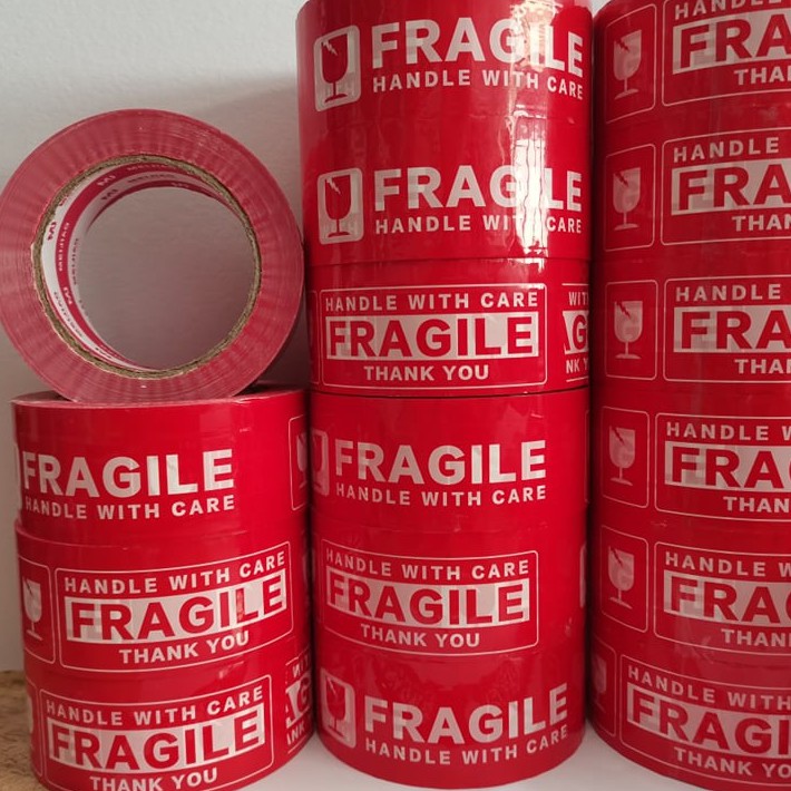 Red Fragile Packaging Tape 2 inches X 100mtrs and 2" x 200mtrs | Shopee ...