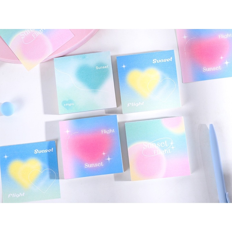 Sunset Flight Square Y2K Memopad Mini Memo Book Notes 100 Sheets ...