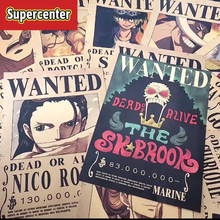 24pcs One Piece Poster One Piece Wanted Poster Set Anime Poster Wall ...