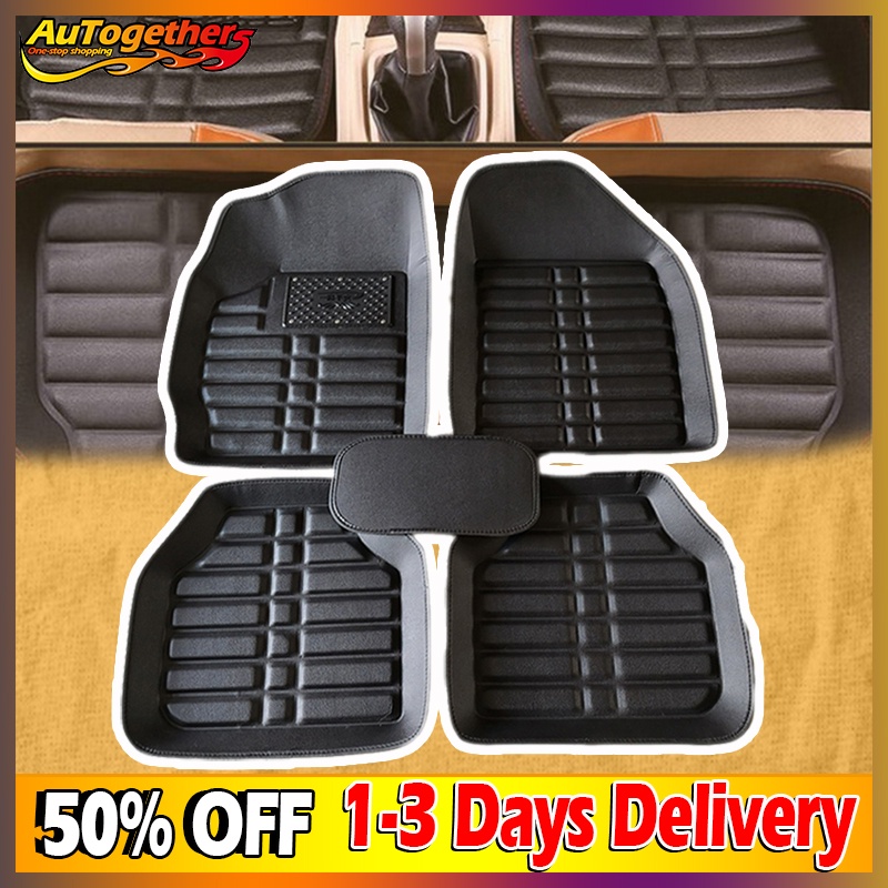 5 pcs/ set universal car auto floor mats floor liner pu leather car ...
