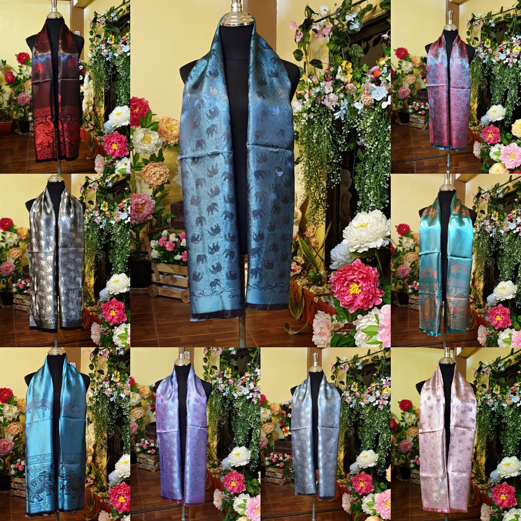 Silk Satin Scarf Small Elephant Pattern Souvenirs | Shopee Philippines