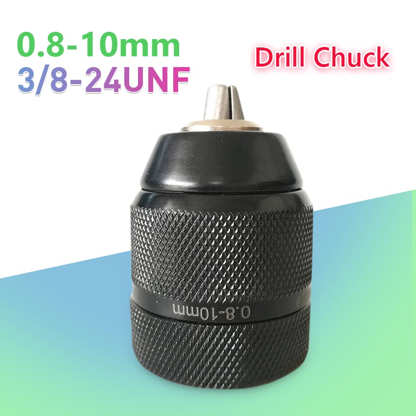 Metal drill chuck 0.8-10mm 3/8-24UNF Thread for Hand Electric Drill ...