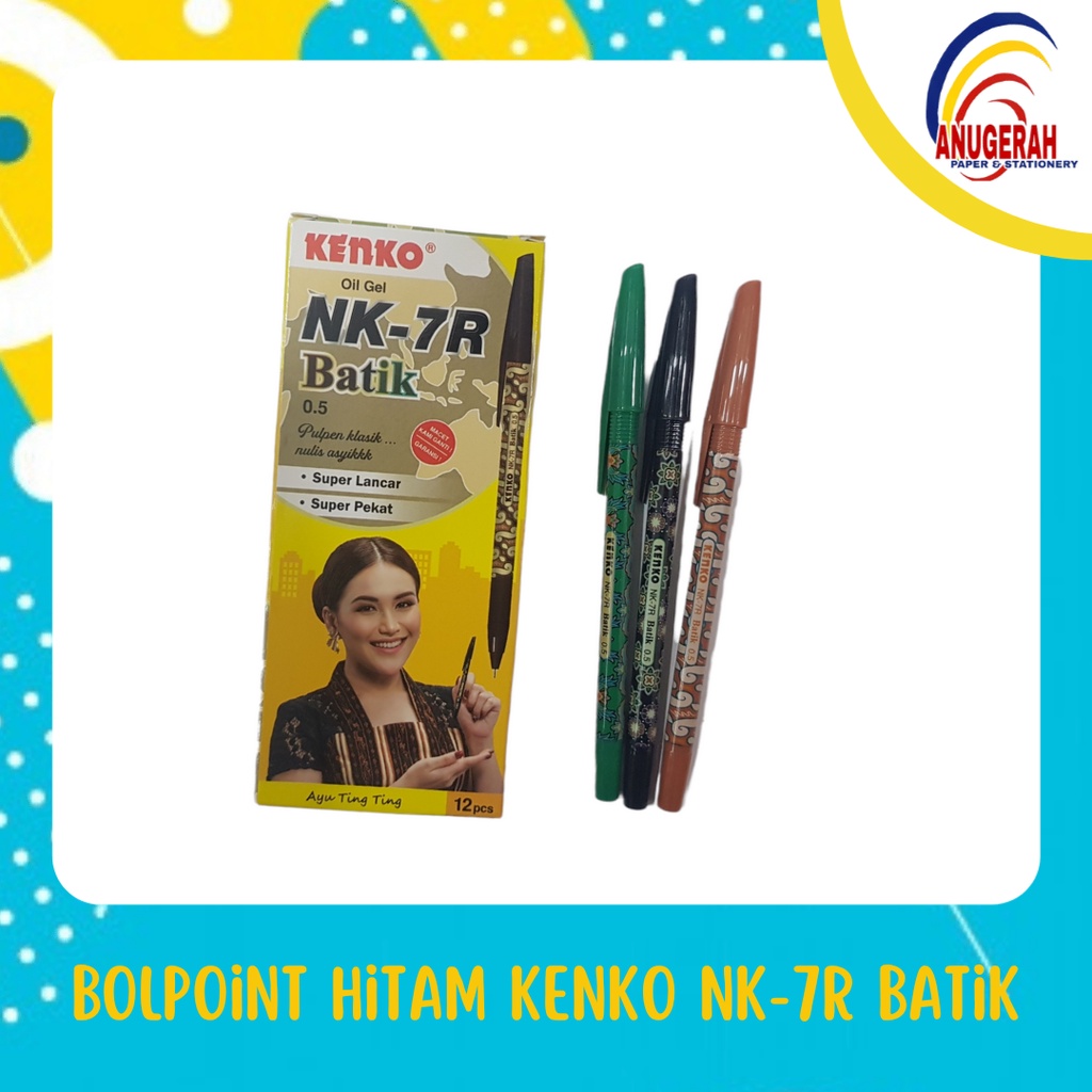 HITAM Black Kenko NK-7R Batik Ballpoint Pen (LSN) | Shopee Philippines