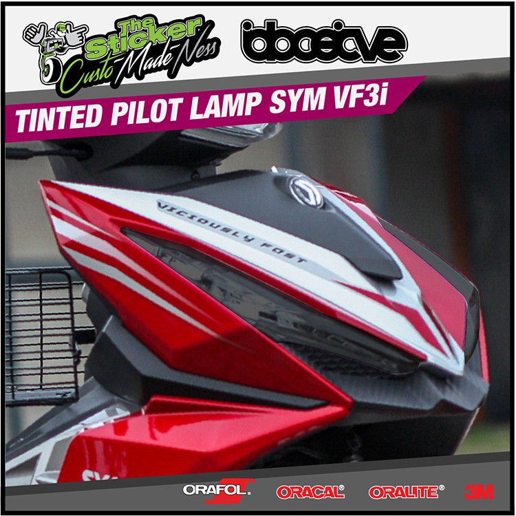 SYM VF3i 185cc tinted lampu dada dan signal warna smoke black yellow ...