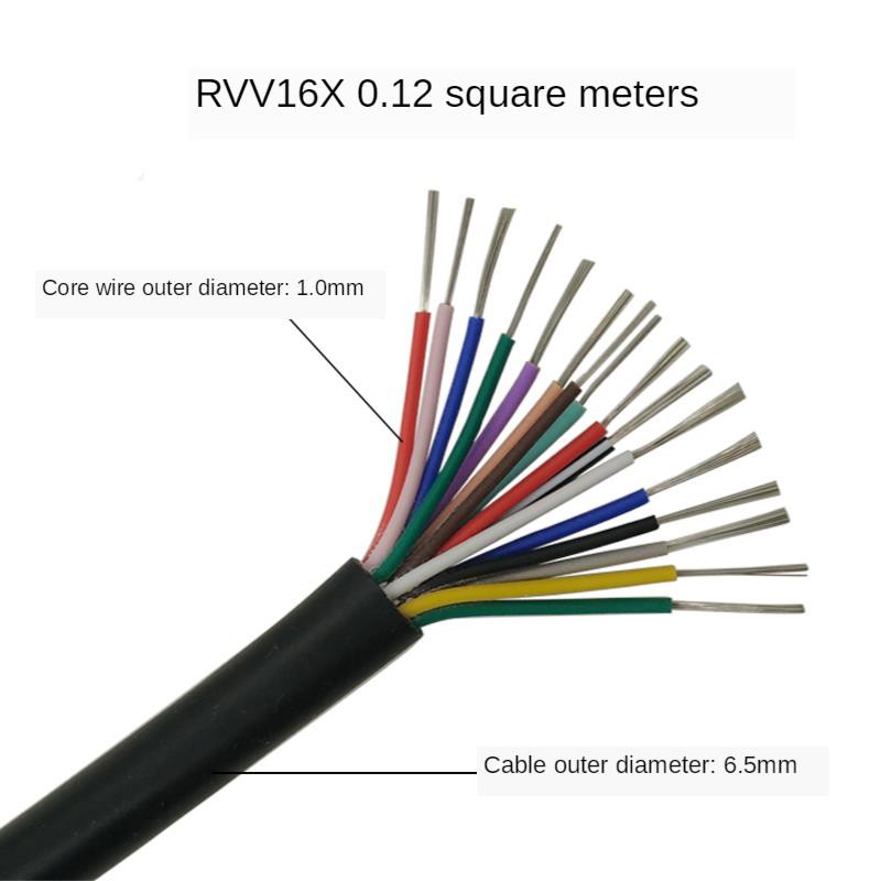 RVV 16 Cores Copper Wire Conductor Electric RVV Cable Black Soft ...