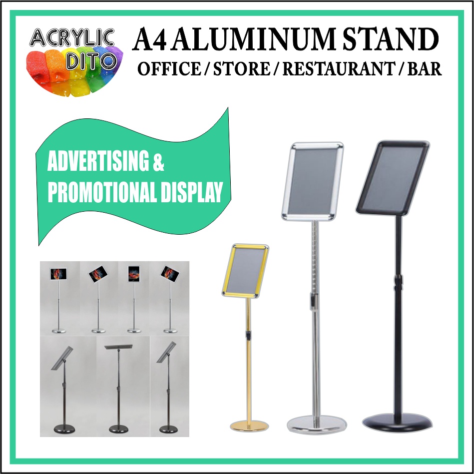 A4 Aluminum Sign Stand / Display Frame Standee Office Store Promo Menu ...