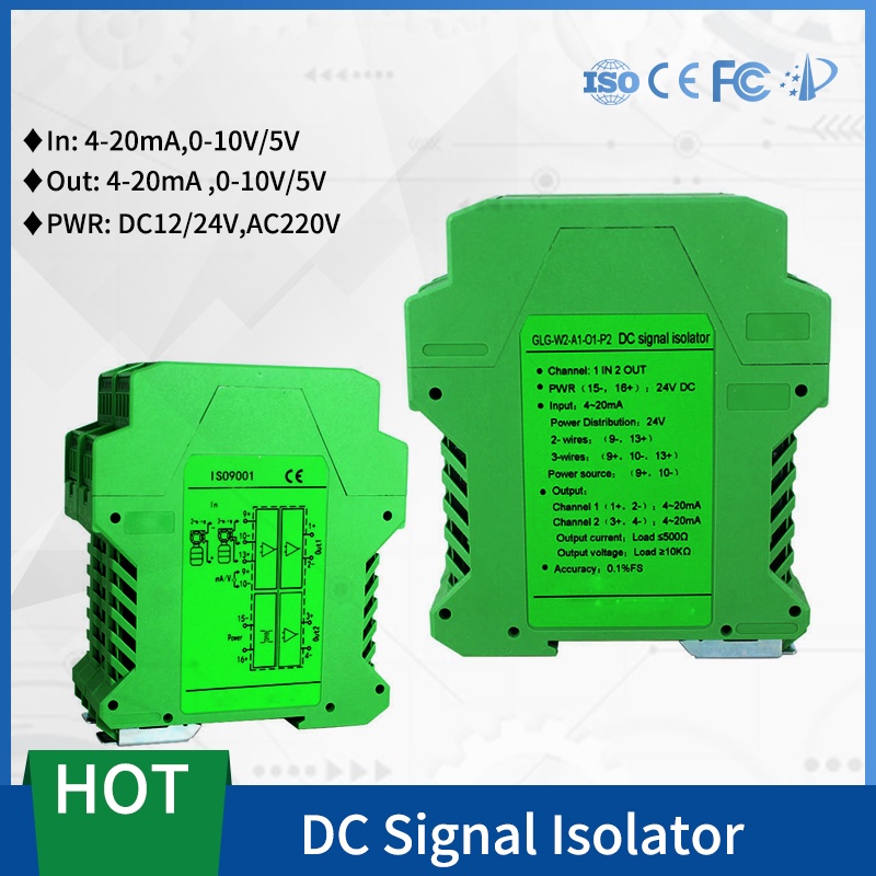 DC Signal Isolator Isolated Converter Isolation Sensors 4-20ma 0-5V to 0-10V Analog Input Output ...