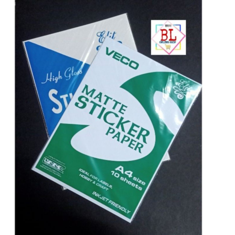 VECO Sticker Paper glossy and matte | Shopee Philippines
