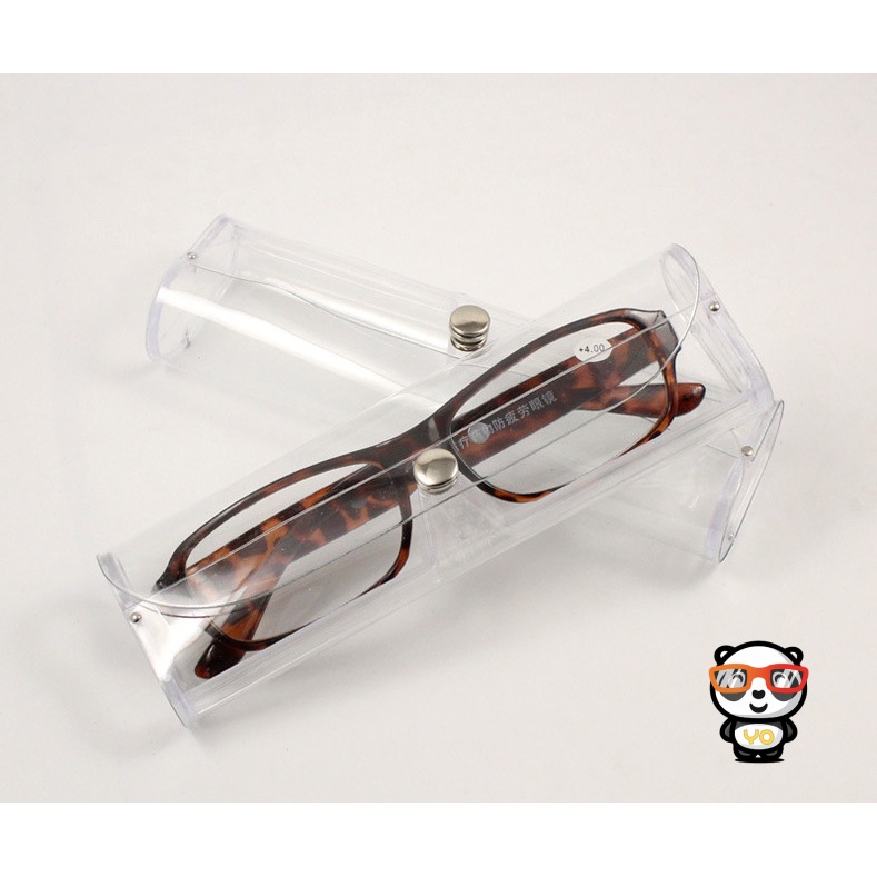 YO Eyewear Hard Case Classy Clear Eye Glass Protective Soft Box PVC Eye ...