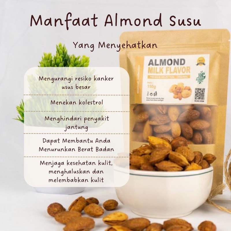 250 GRAM Almond Milk Nuts/Almond Roasted Milk Flavor In Shell/ Arabic ...