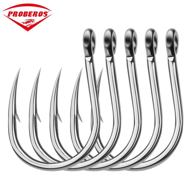 PRO BEROS 5/10Pcs Sea Fishing Jig Hook Stainless Steel Fishing Hook ...