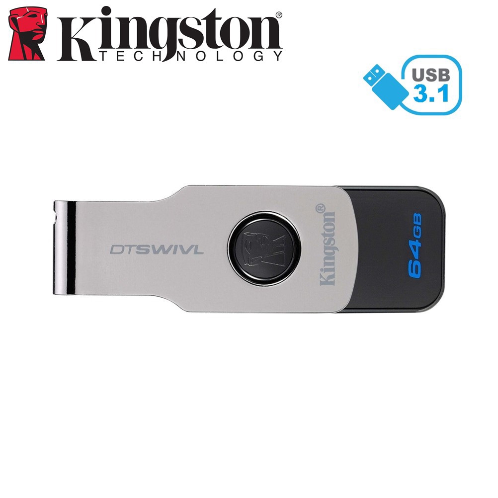 Kingston (16GB/32GB/64GB/128GB) USB 3.1 Flash Drive DataTraveler Swivl ...