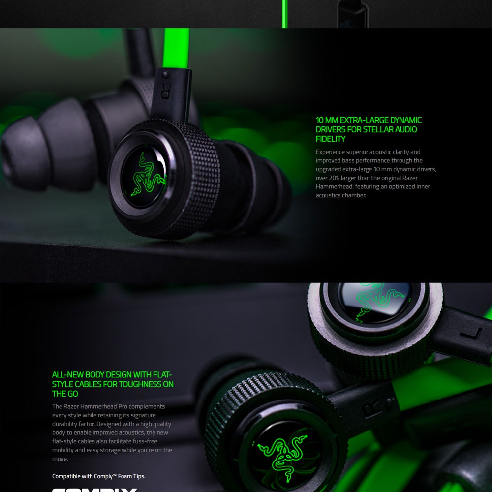 Razer Hammerhead Pro V2 Earphone For Phone 3.5mm Wired In Ear Bass ...